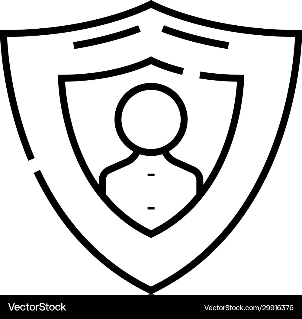 Self protection line icon concept sign outline Vector Image