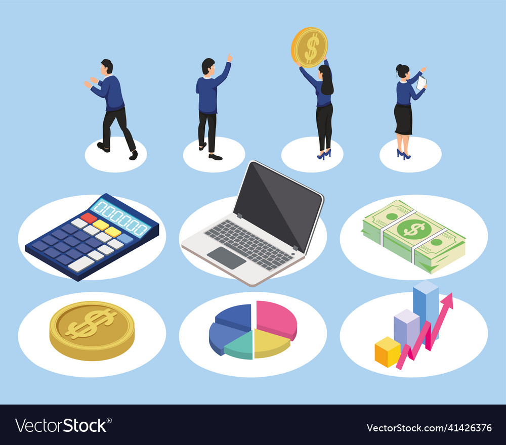 Ten financial management icons Royalty Free Vector Image