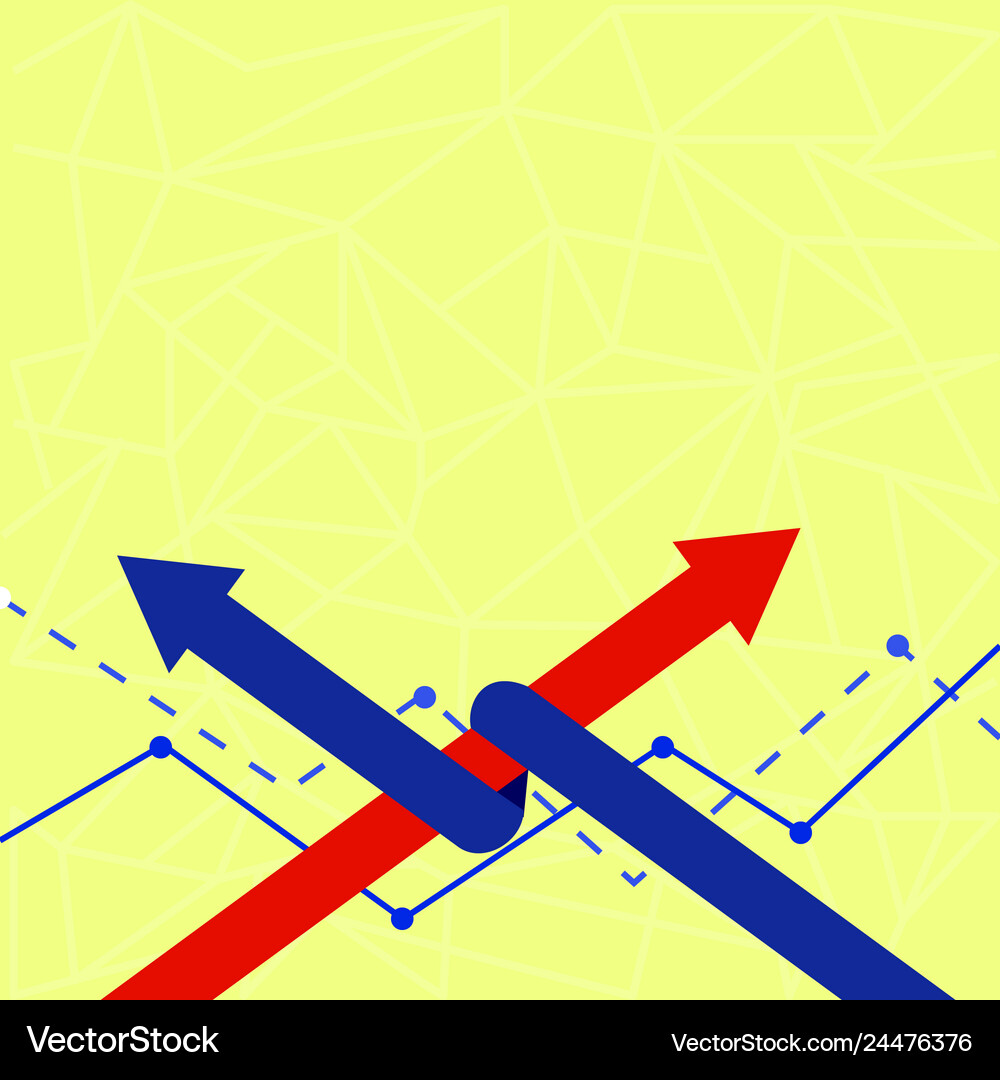 Two colorful arrows where one is intertwined Vector Image