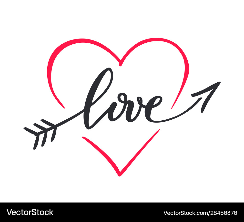 Word love hand drawn lettering love Royalty Free Vector