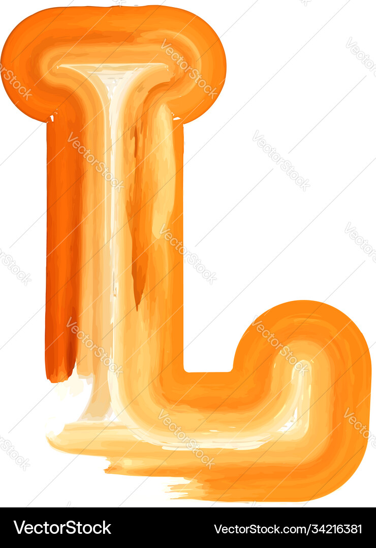 Abstract oil paint letter l Royalty Free Vector Image