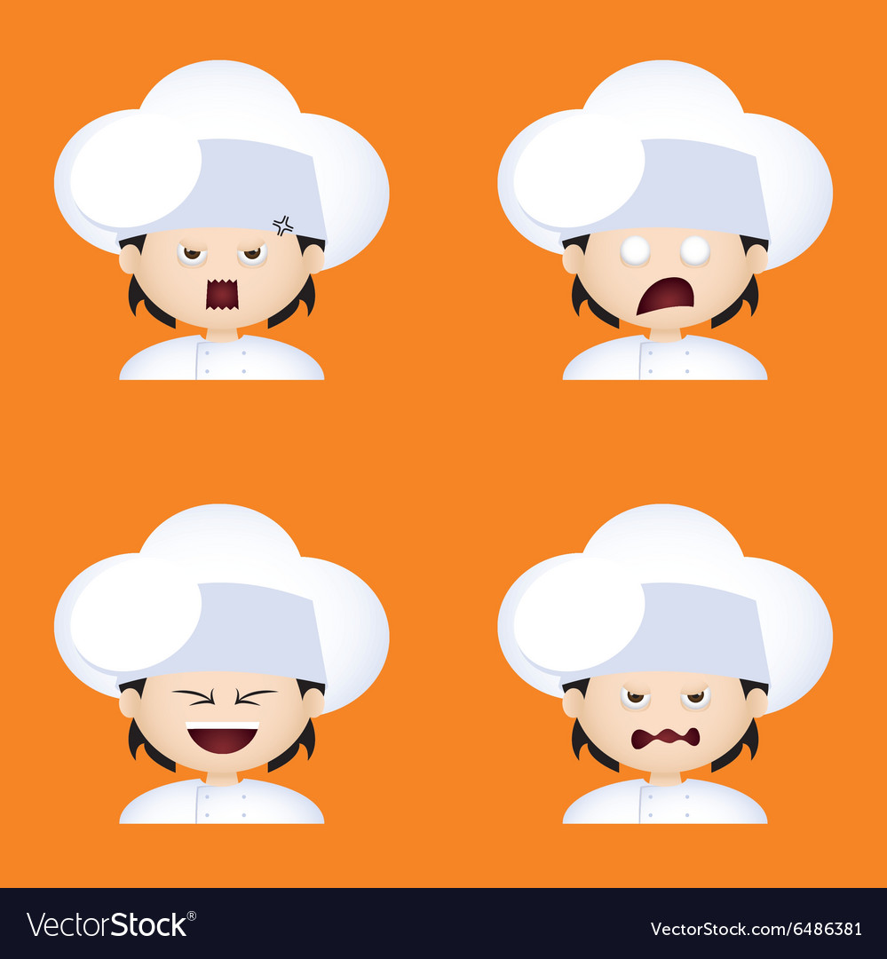 Chef expressions faces Royalty Free Vector Image