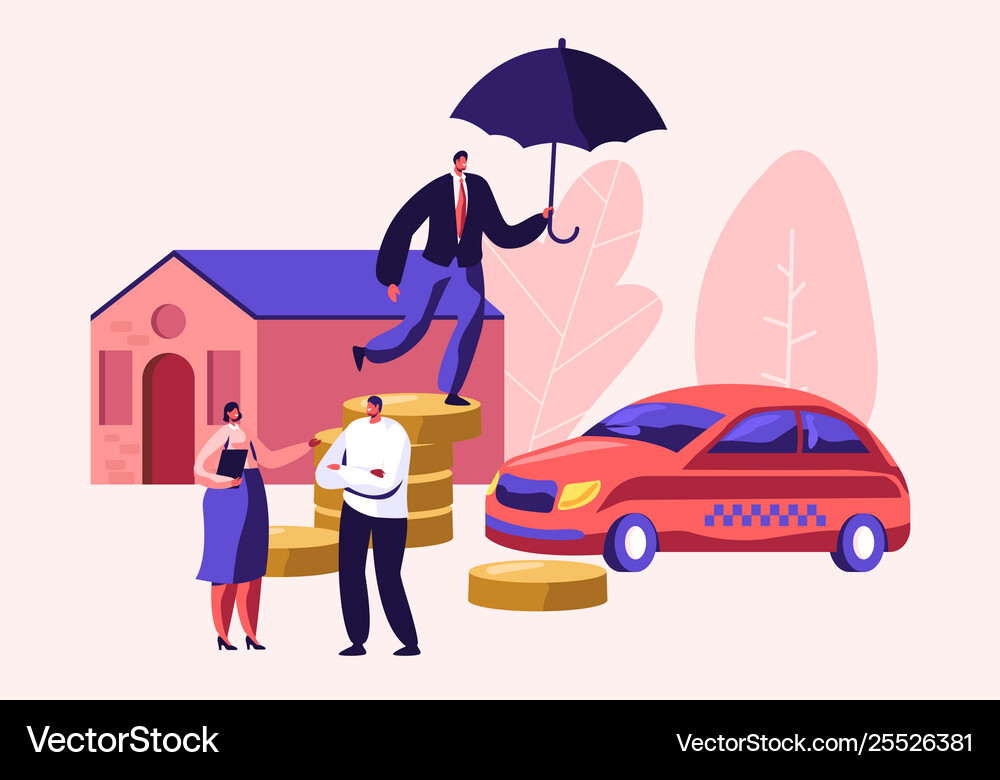 Client speaking with insurance woman agent Vector Image