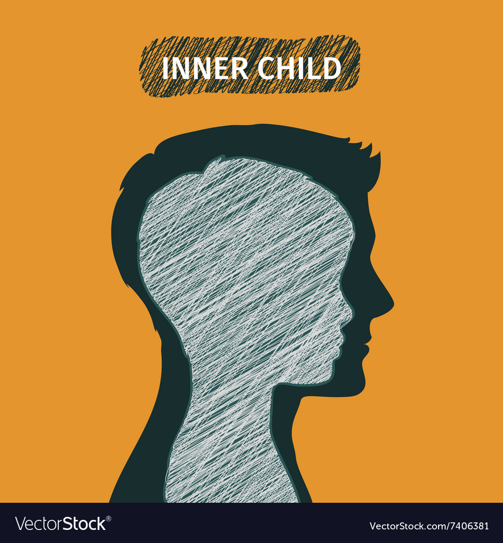 Concept of inner child Royalty Free Vector Image Concept of inner child Royalty Free Vector Image