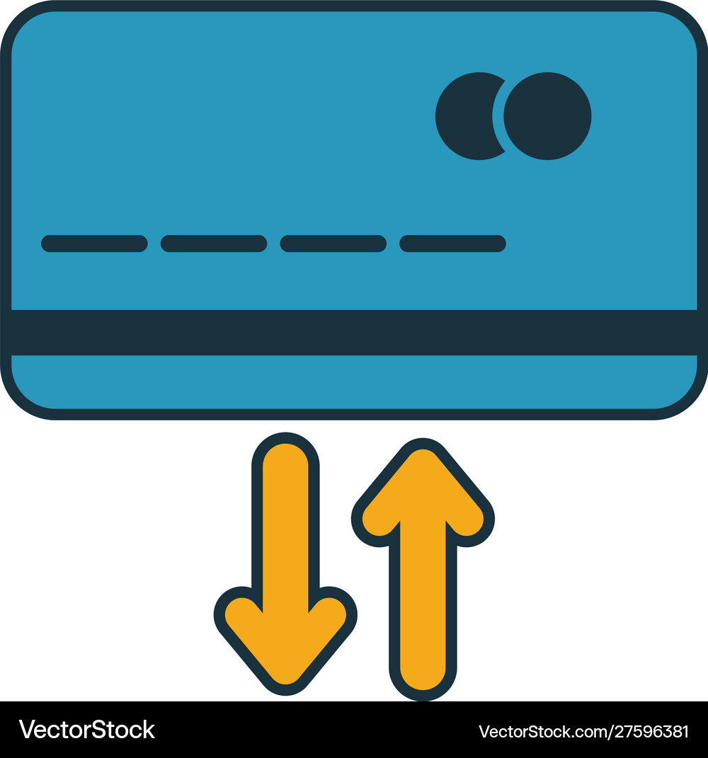 Credit card money transfer icon set four elements Vector Image