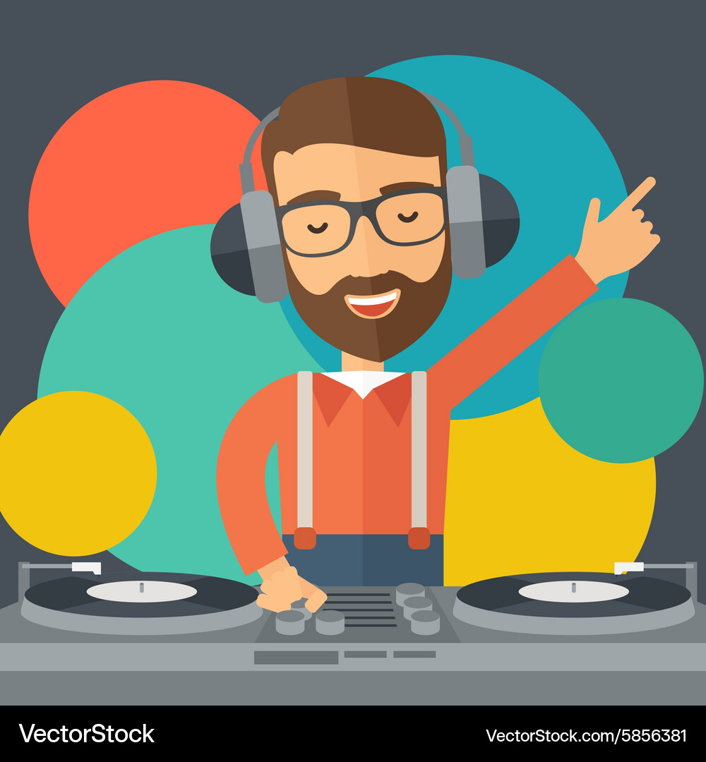 Disc jockey mixing music Royalty Free Vector Image