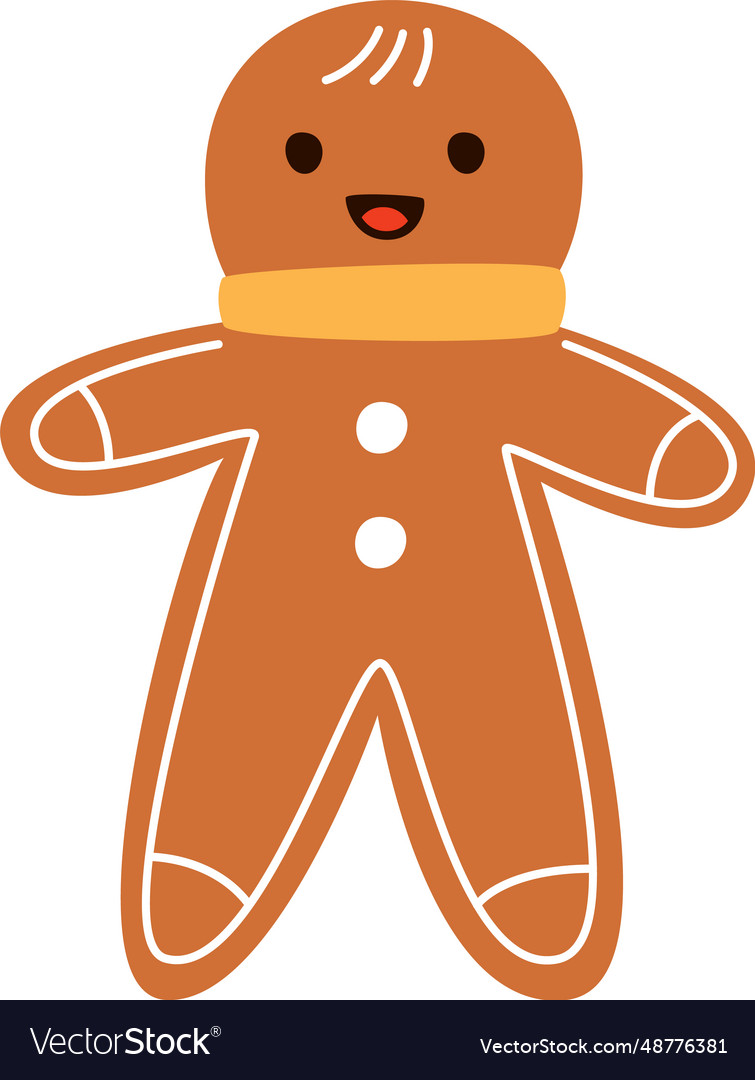 Gingerbread man cookie Royalty Free Vector Image