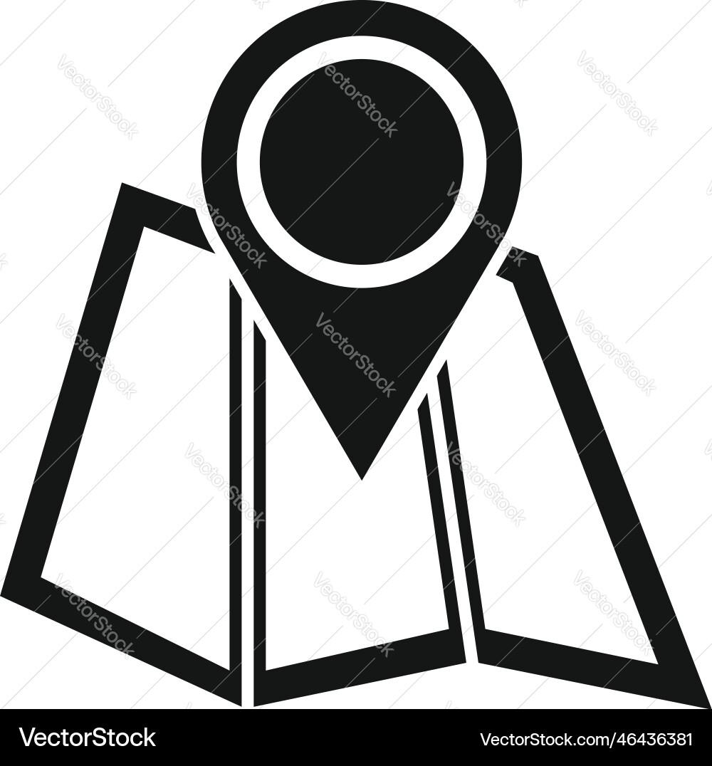 Hike map icon simple travel equipment Royalty Free Vector