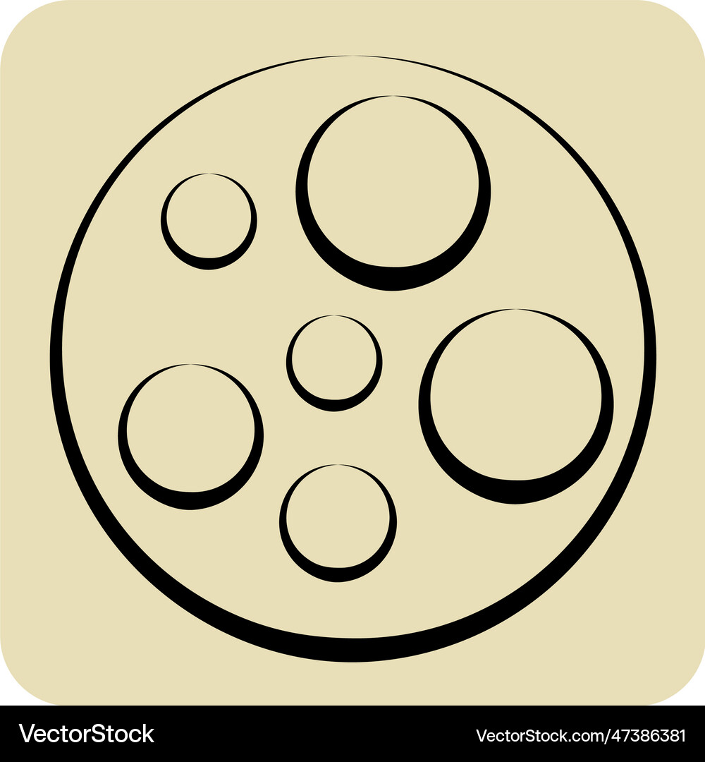 Icon moon related to space symbol hand drawn Vector Image