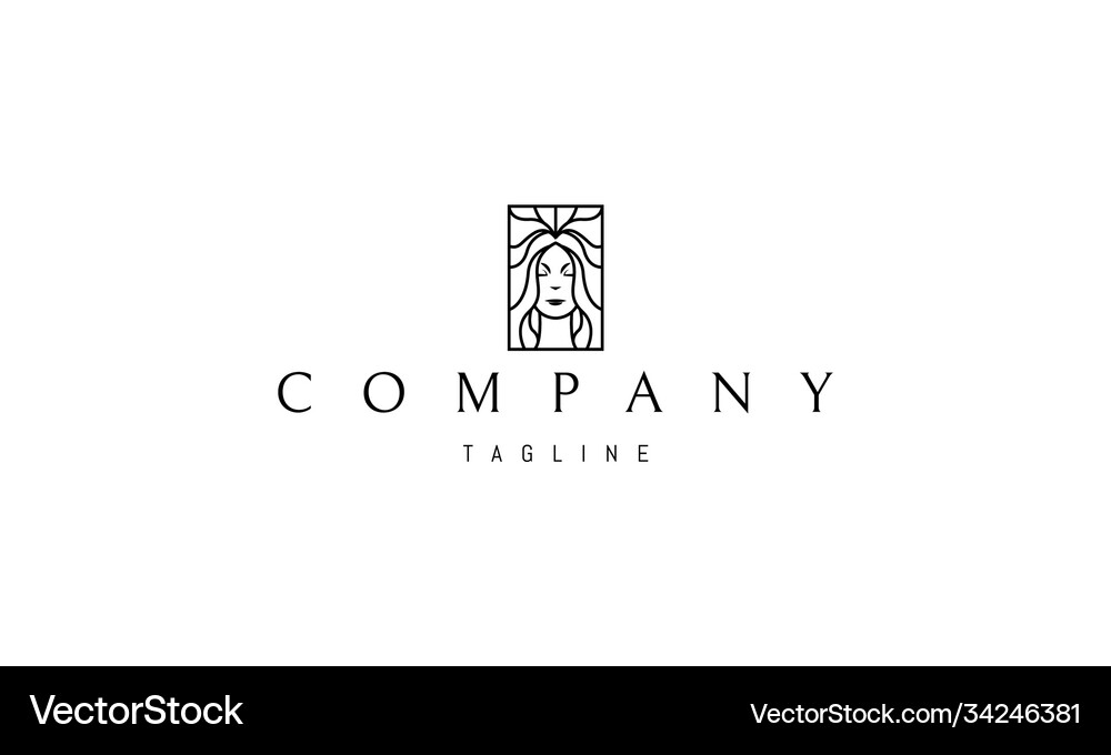 Logo on which an abstract image a girl Royalty Free Vector