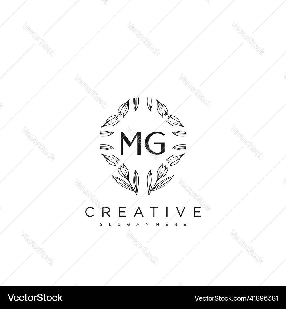Mg initial letter flower logo template premium art