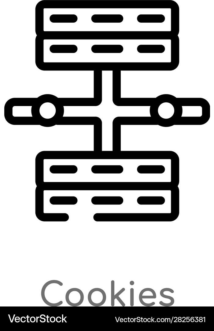 Outline cookies icon isolated black simple line Vector Image