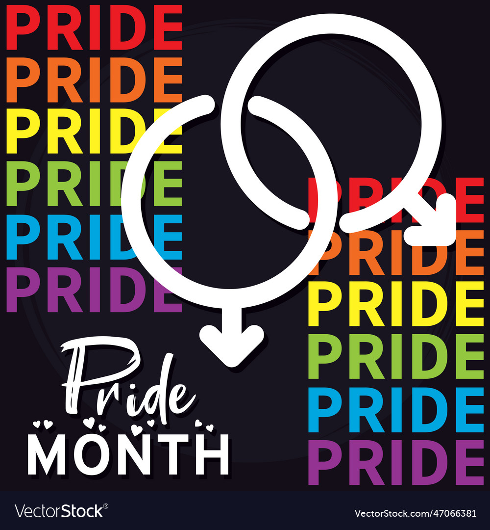 Pair Of Gender Symbols Pride Month Royalty Free Vector Image