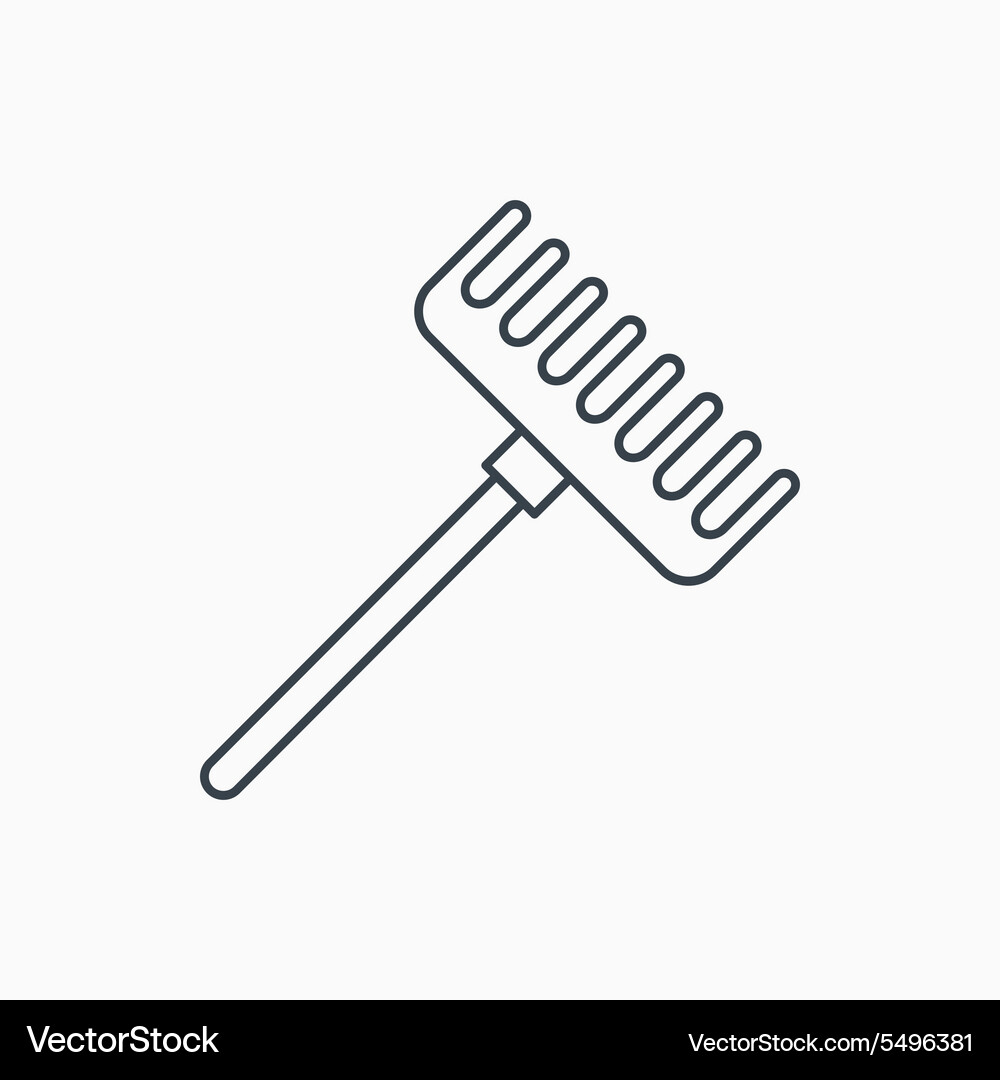 Rake icon gardening equipment sign Royalty Free Vector Image