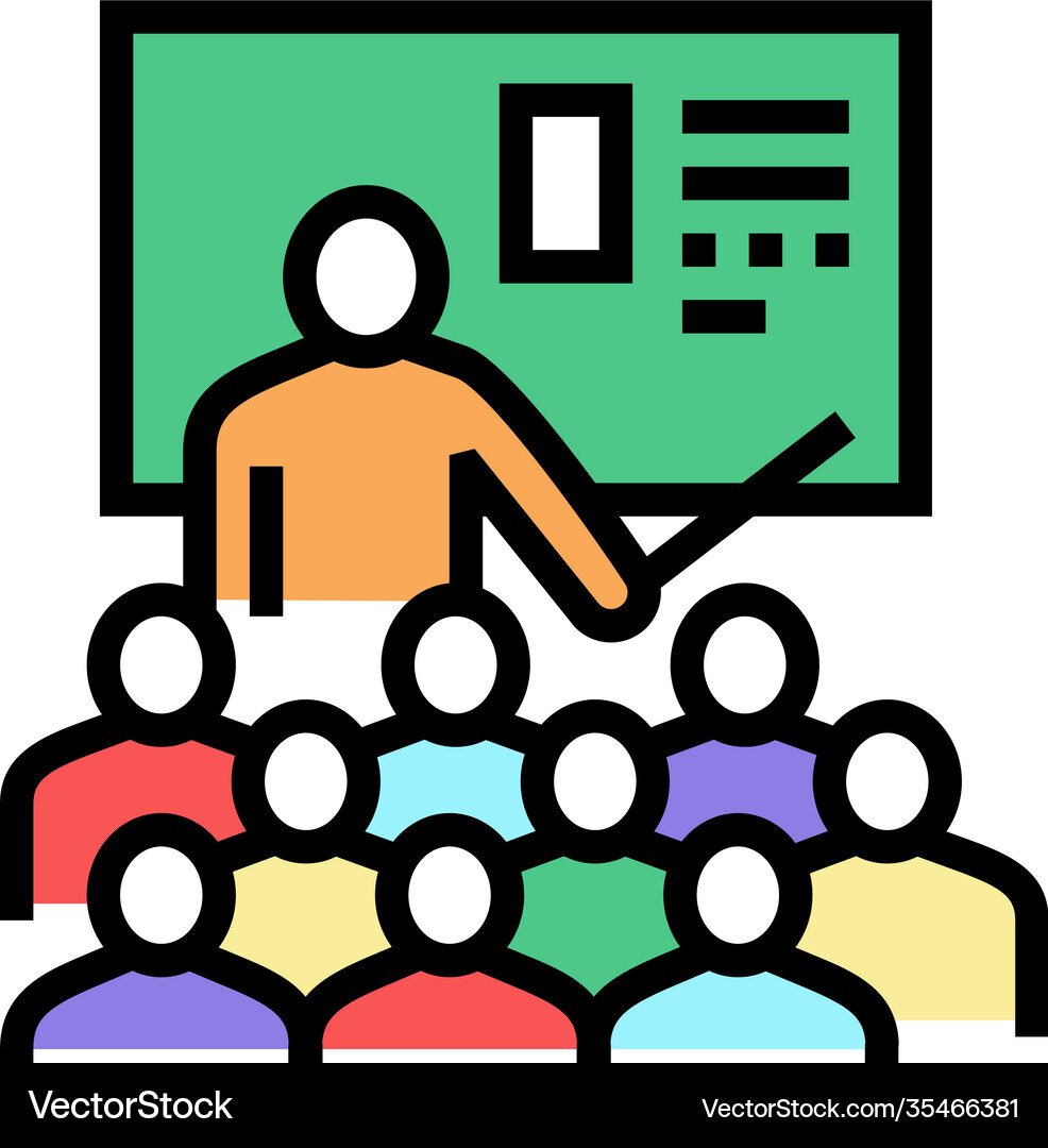 Teacher educational lesson color icon Royalty Free Vector