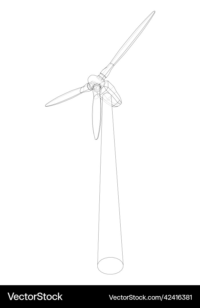Wind turbine rendering of 3d Royalty Free Vector Image