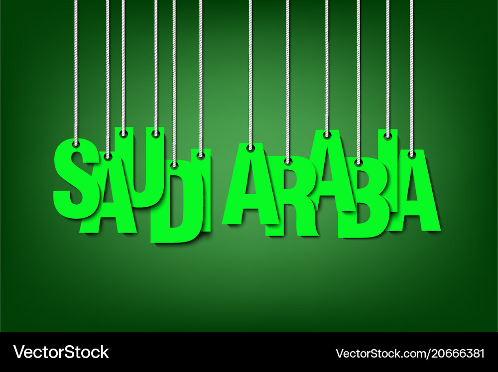 Word saudi arabia hang on ropes Royalty Free Vector Image