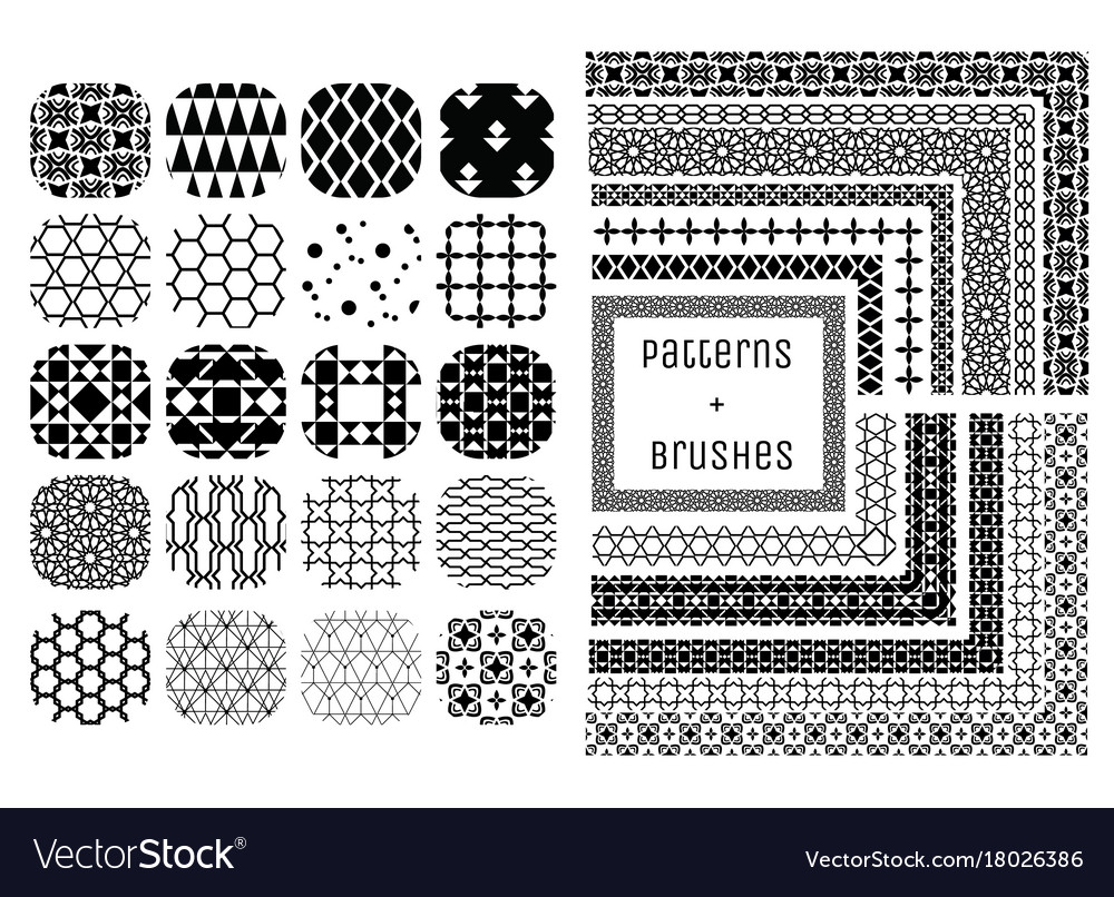 20 geometric patterns and 11 pattern Royalty Free Vector