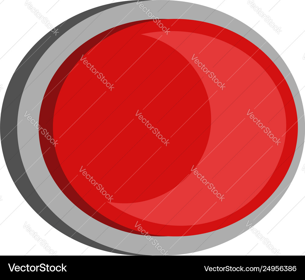 A cute little red-colored cartoon play button Vector Image