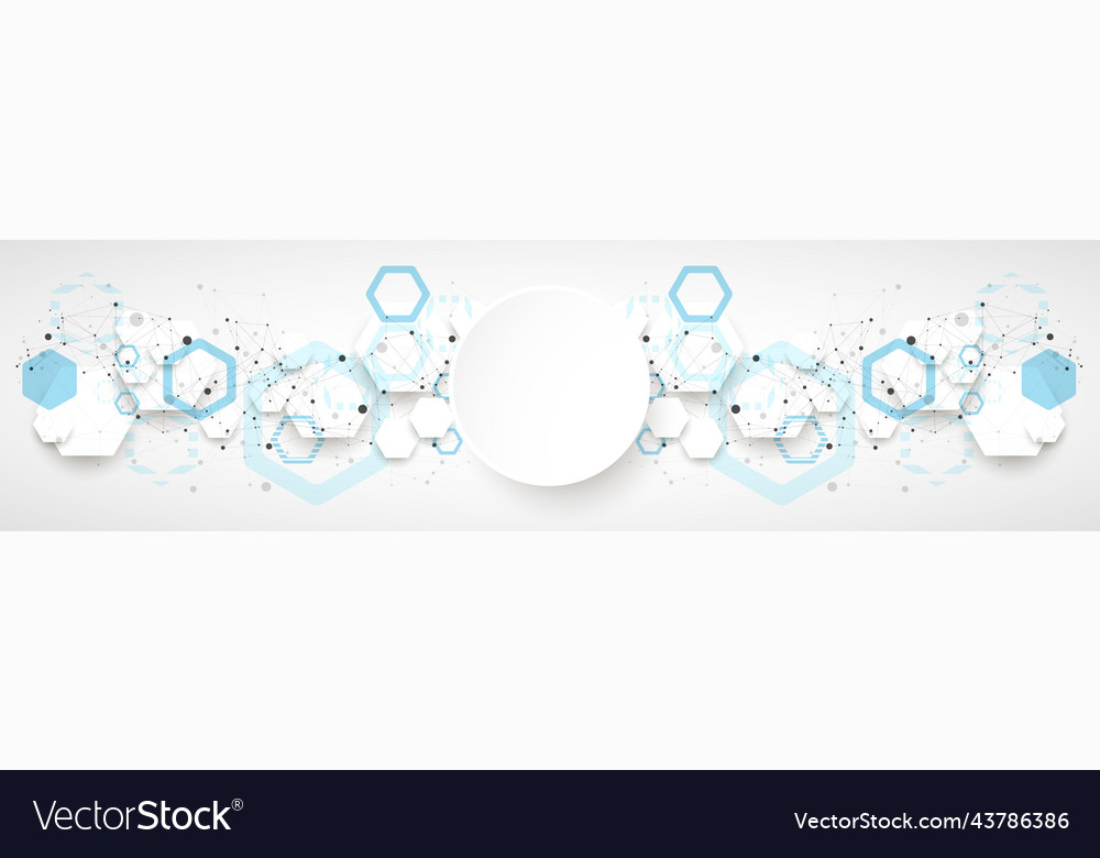Abstract blue hexagon futuristic background Vector Image