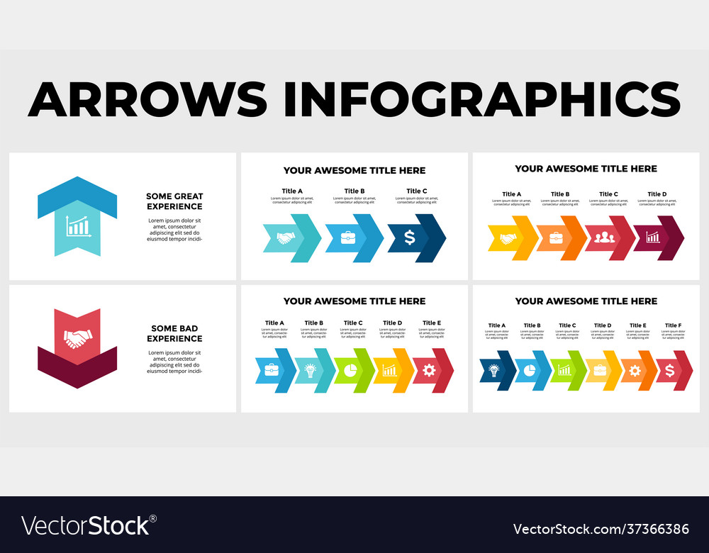 Arrows infographic presentation slide Royalty Free Vector