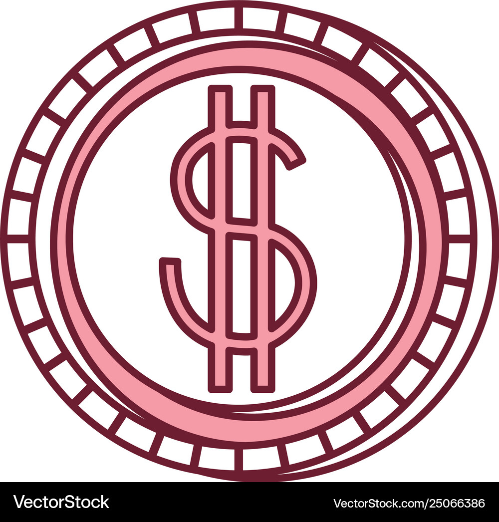 Coin money isolated icon Royalty Free Vector Image