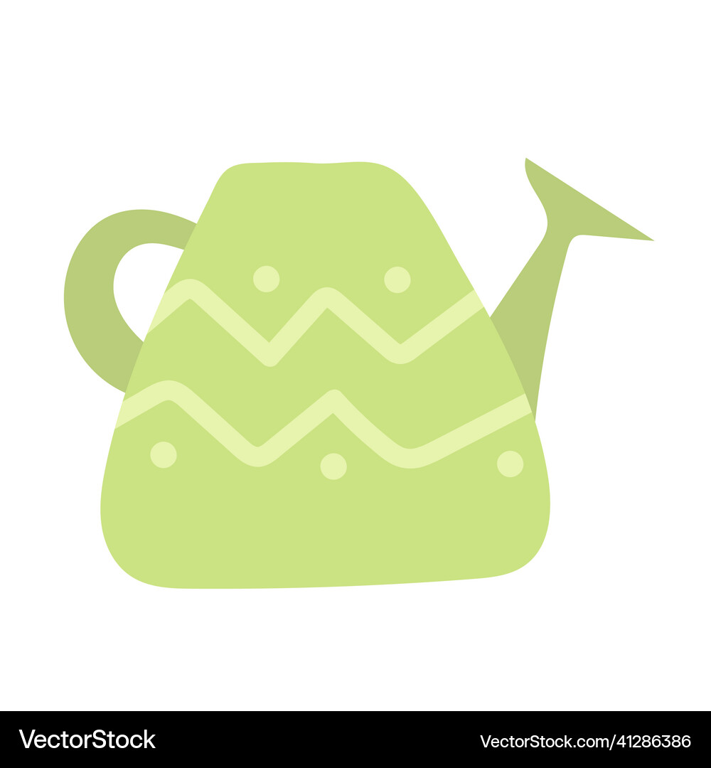 Decorated watering can or pot isolated on white Vector Image