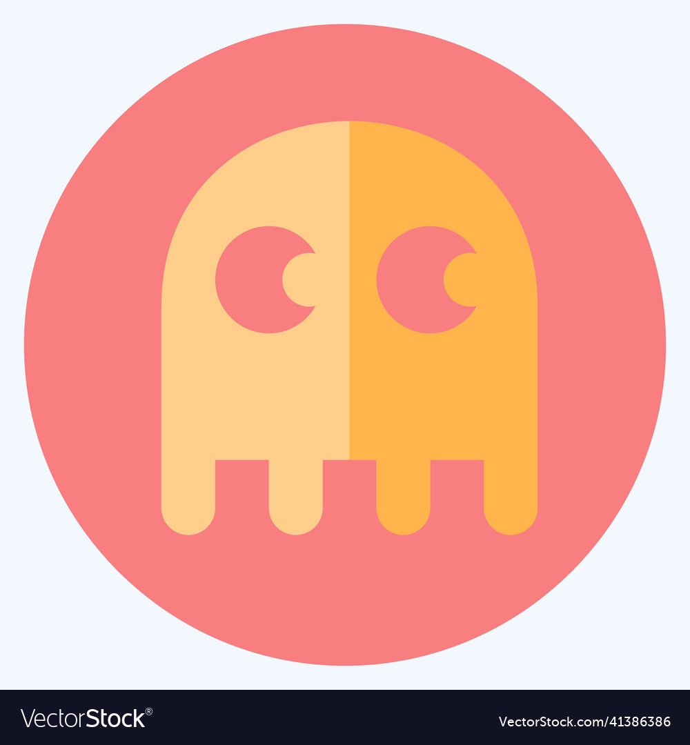 Icon ghost - flat stylesimple editable stroke Vector Image