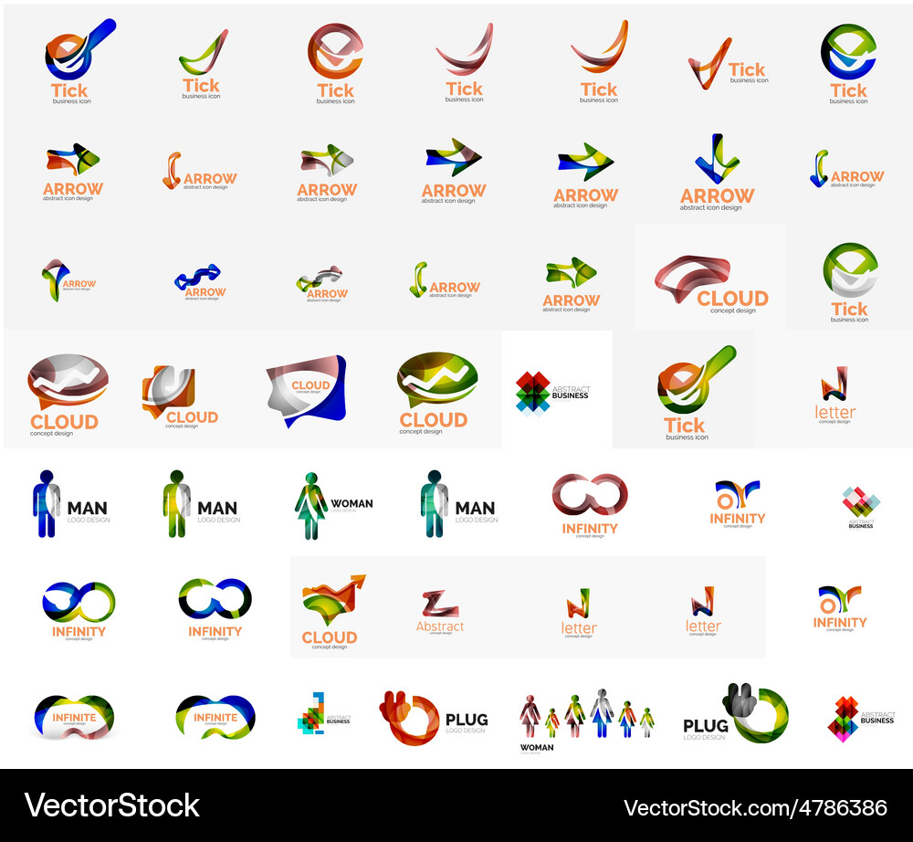 Large corporate company logo collection universal Vector Image