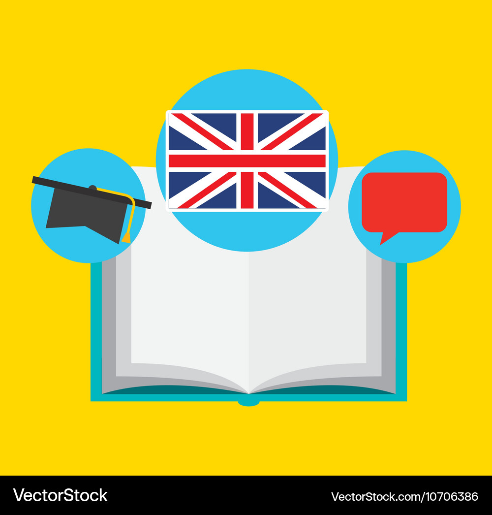 Learn english education icons Royalty Free Vector Image