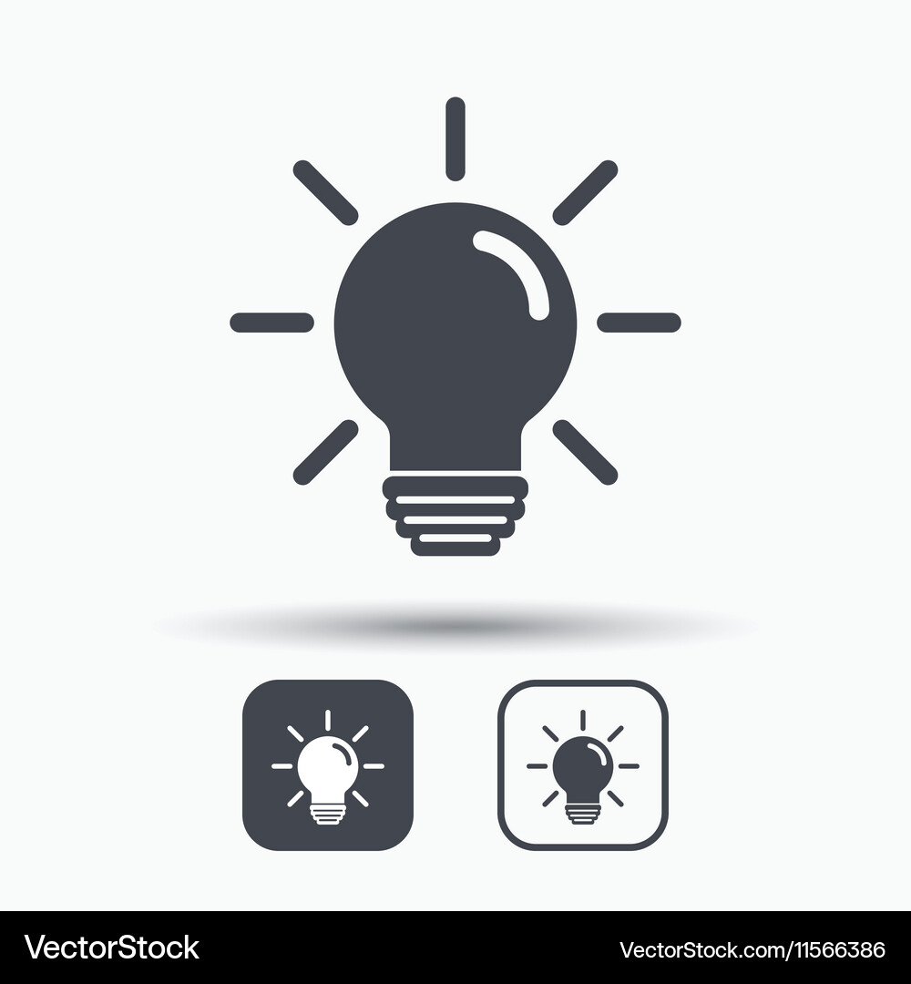 Light bulb icon lamp illumination sign Royalty Free Vector