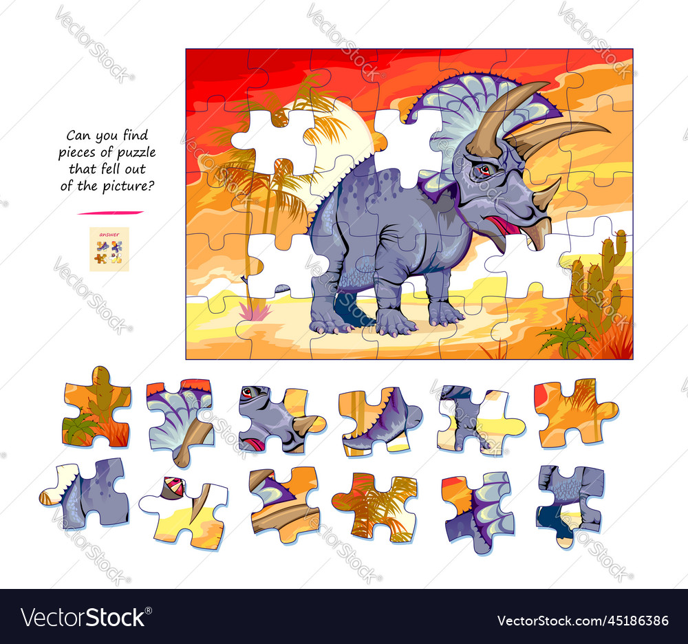 Logic game for children and adults find pieces Vector Image