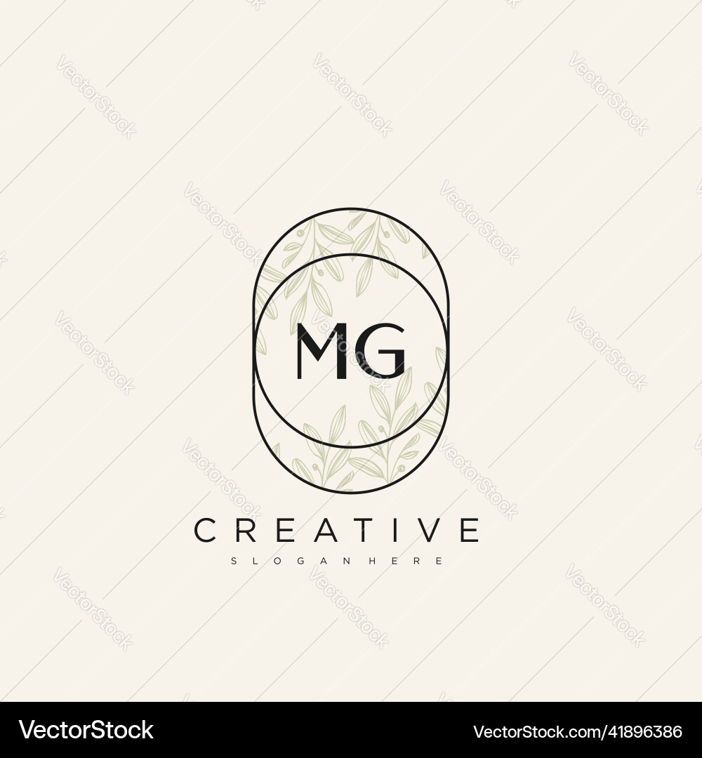Mg initial letter flower logo template premium art