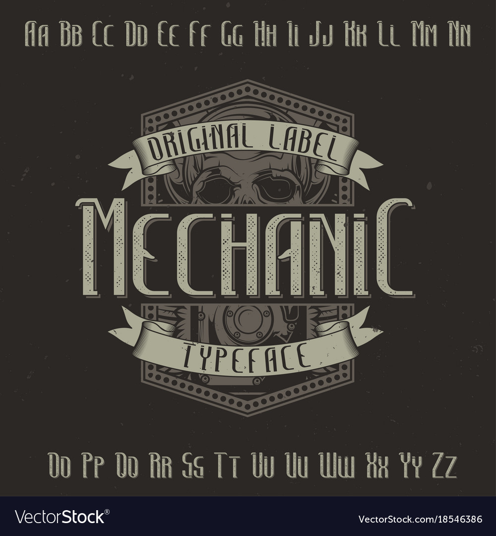 Original label typeface Royalty Free Vector Image