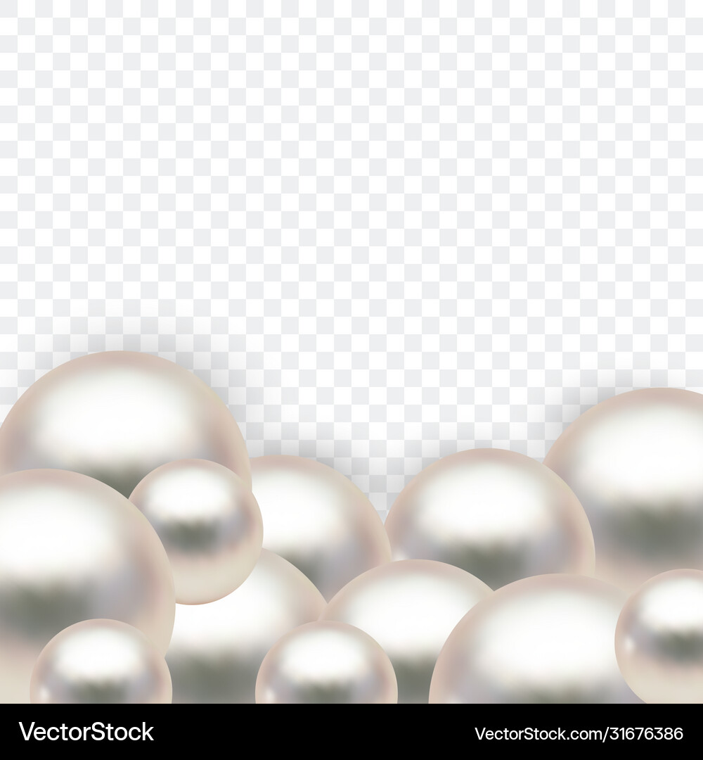 Realistic glossy beautiful pearls on soft Vector Image