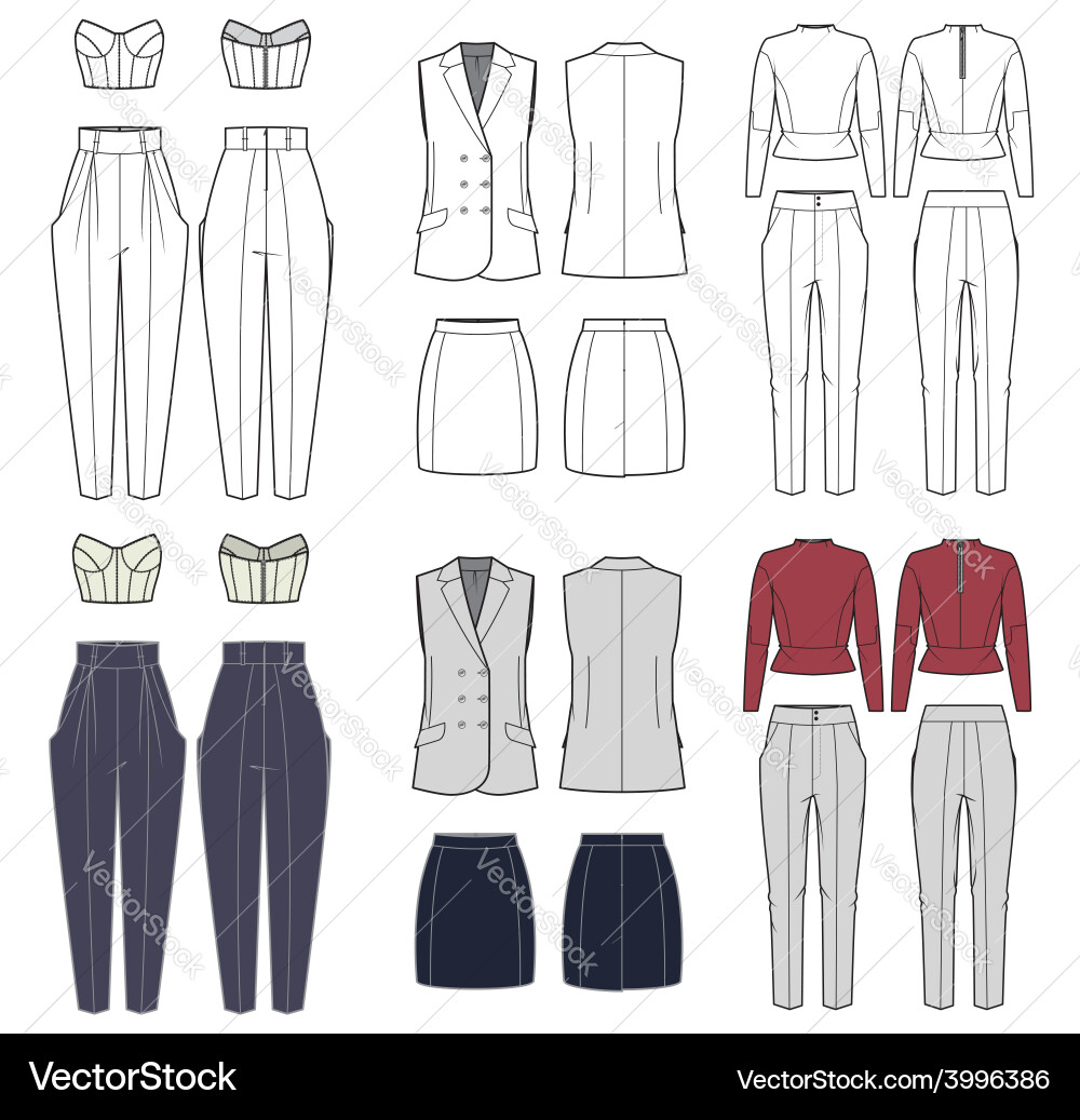 Set of womens clothes Royalty Free Vector Image