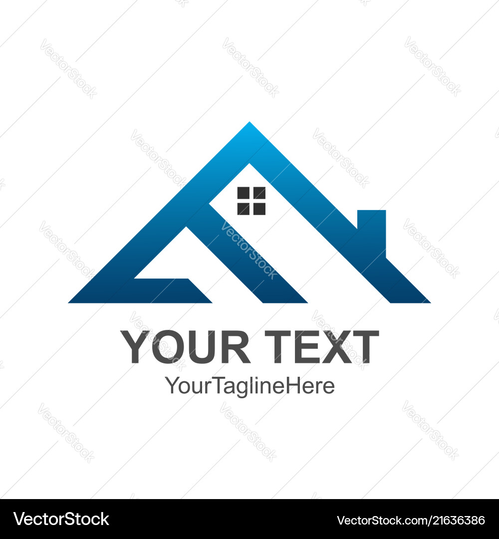 Triangle house roof and home logo element colored Vector Image