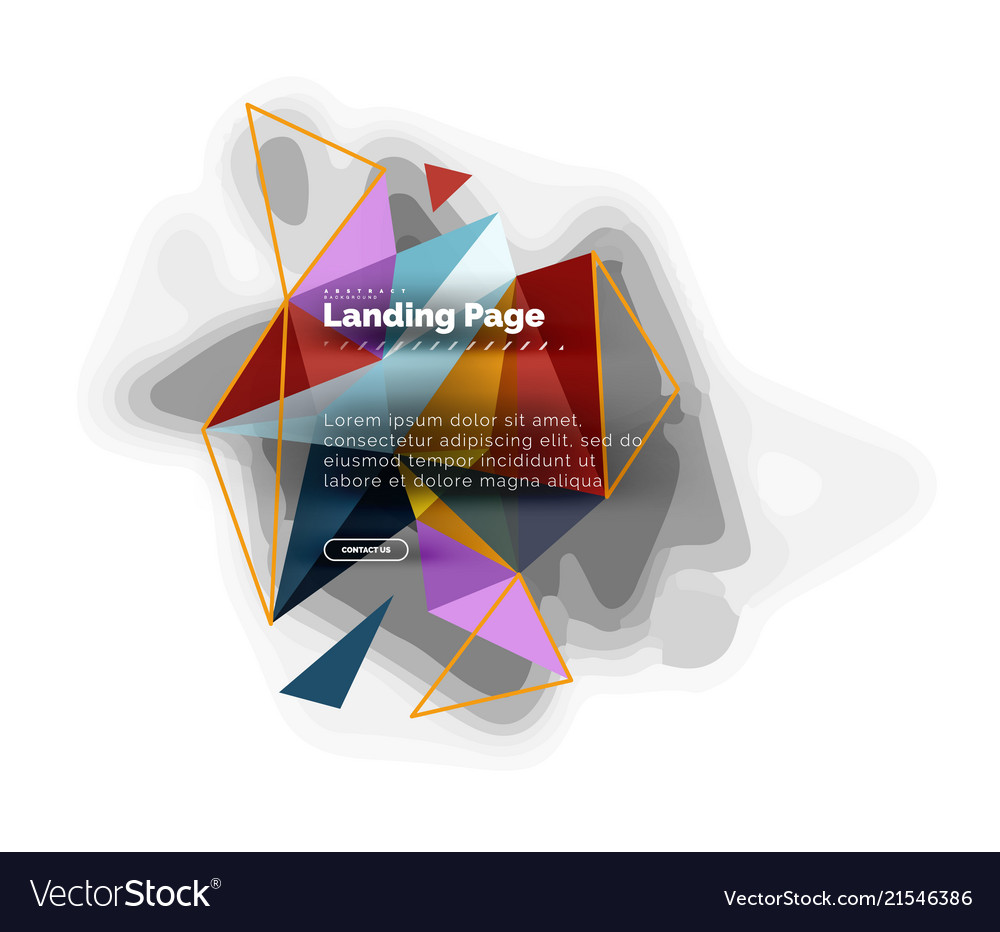Triangular design abstract background landing Vector Image