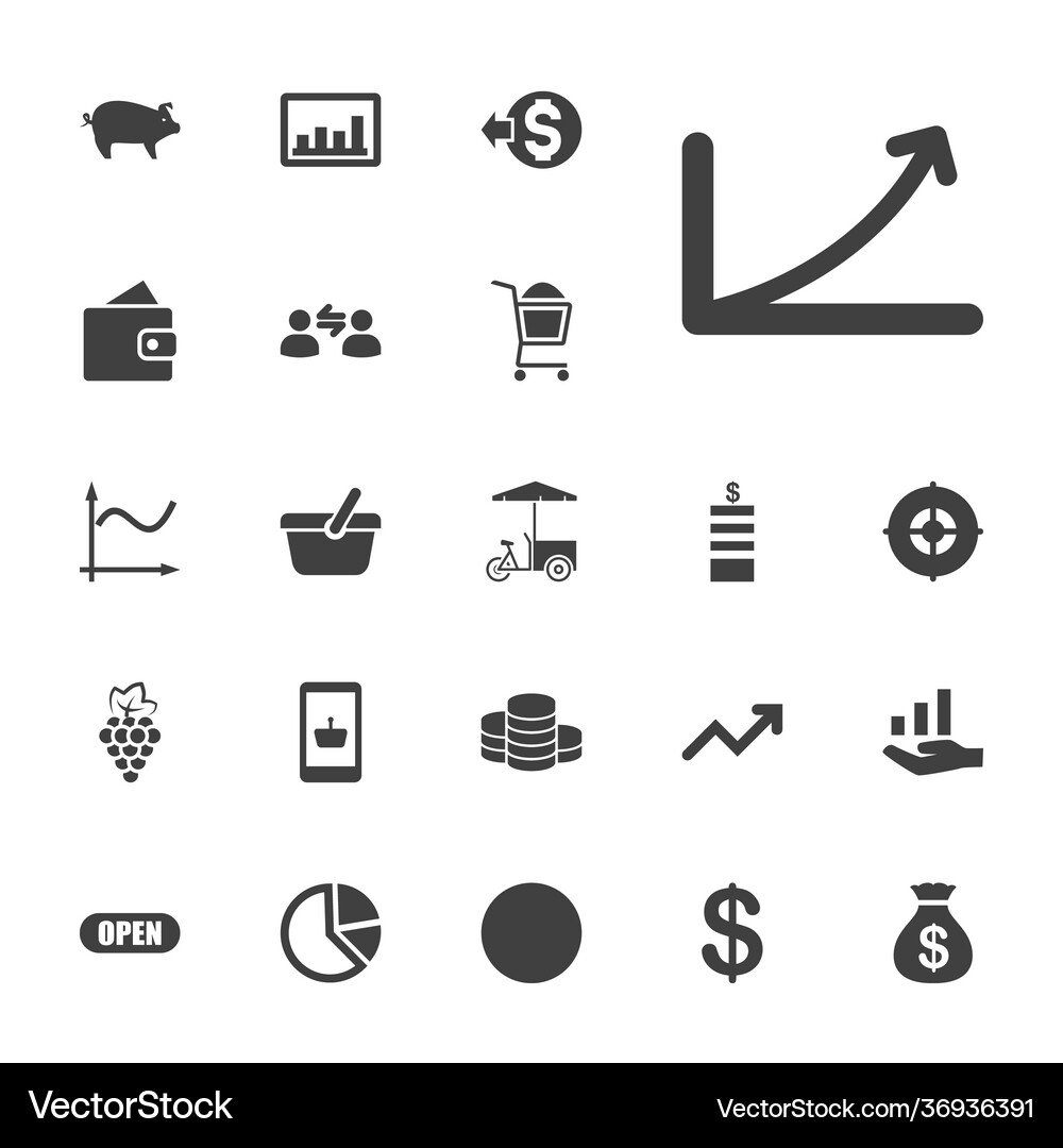 22 market icons Royalty Free Vector Image - VectorStock