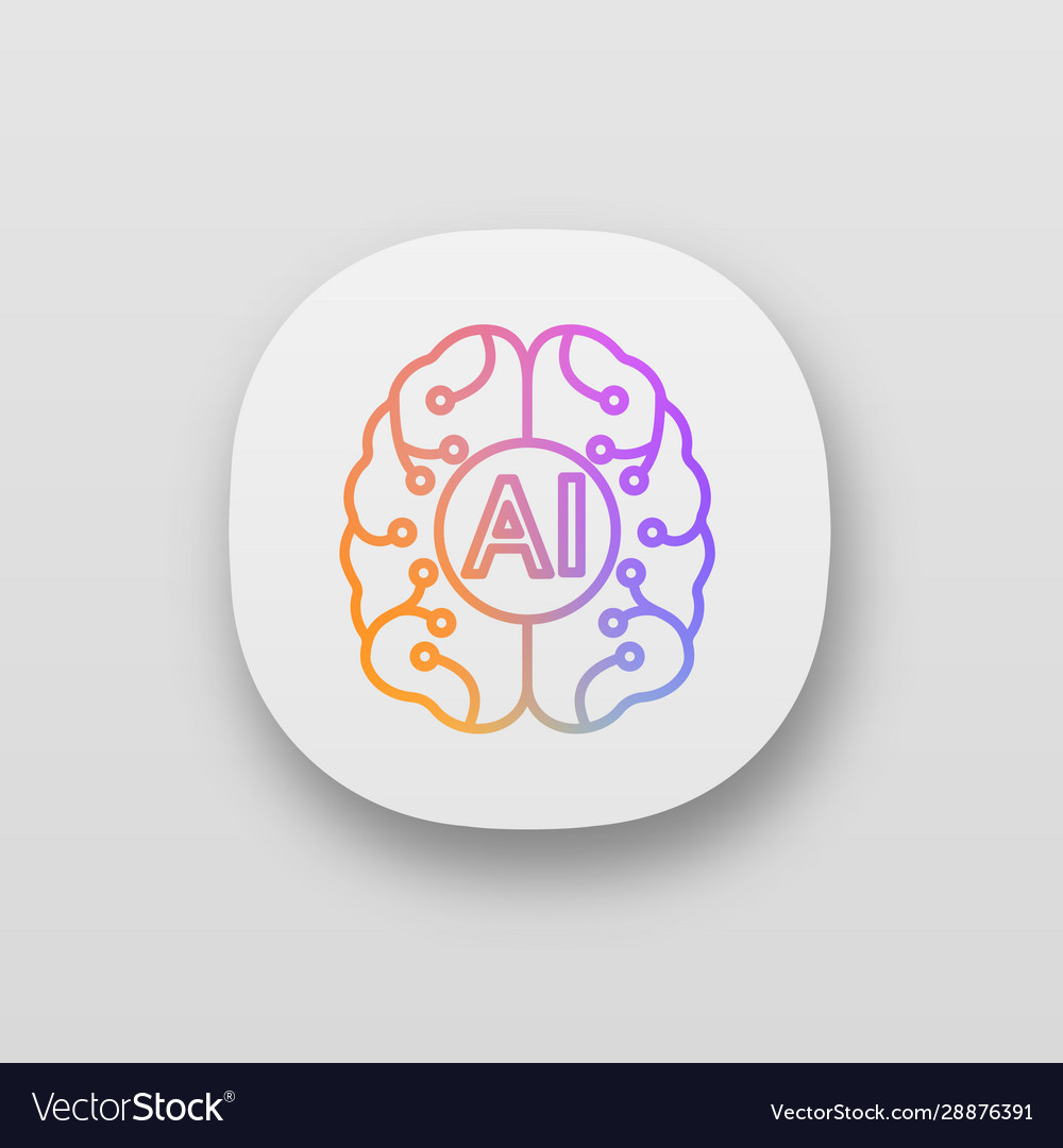 Artificial intelligence app icon Royalty Free Vector Image Artificial intelligence app icon Royalty Free Vector Image