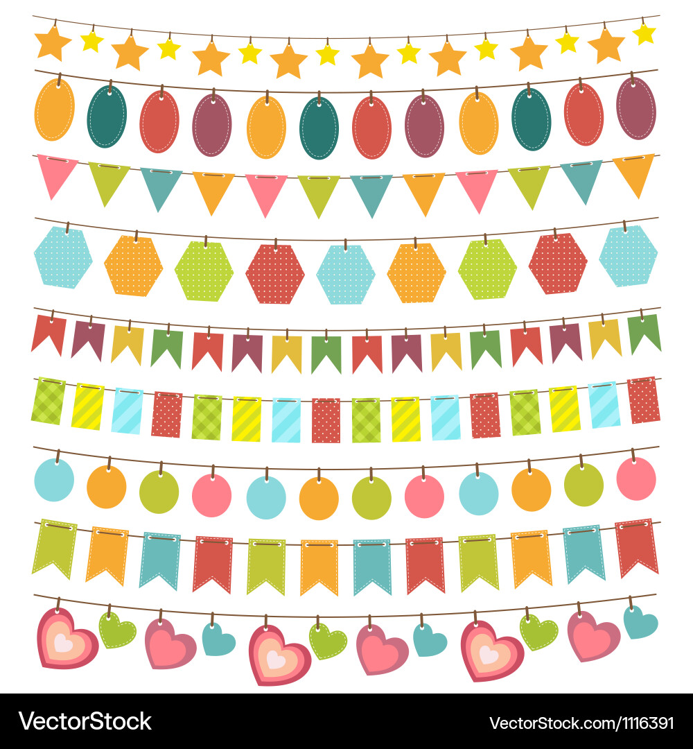 Bunting and garland Royalty Free Vector Image - VectorStock