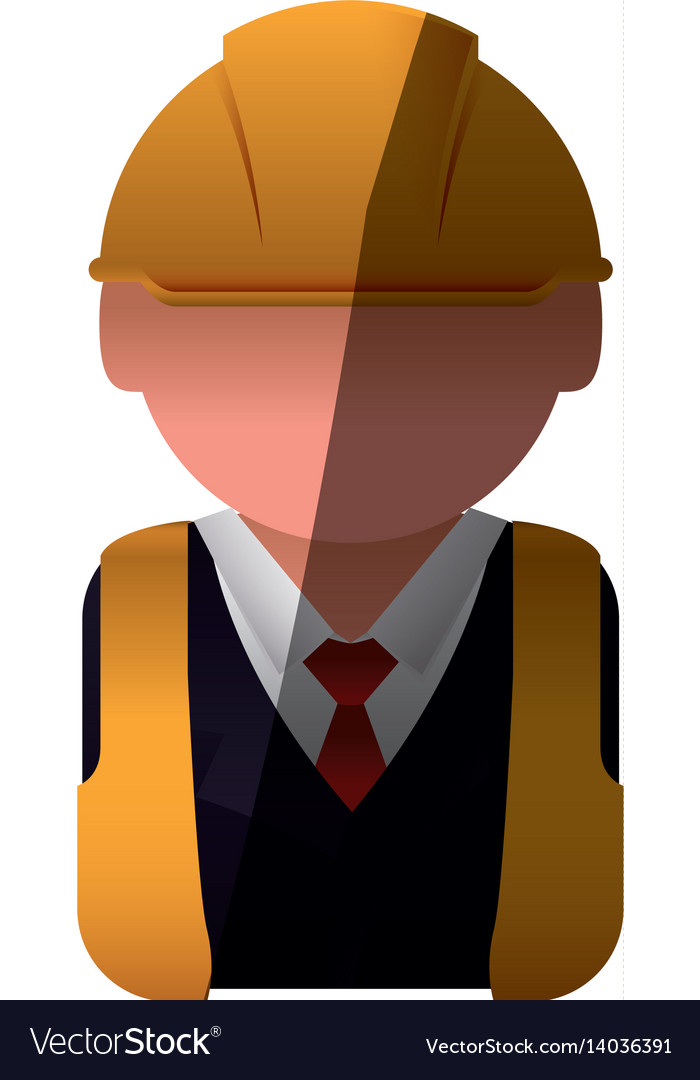 Construction worker profile Royalty Free Vector Image