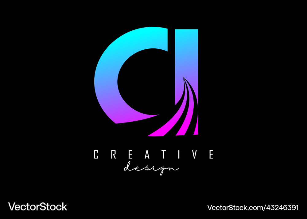 Creative colorful letters ci c i logo Royalty Free Vector