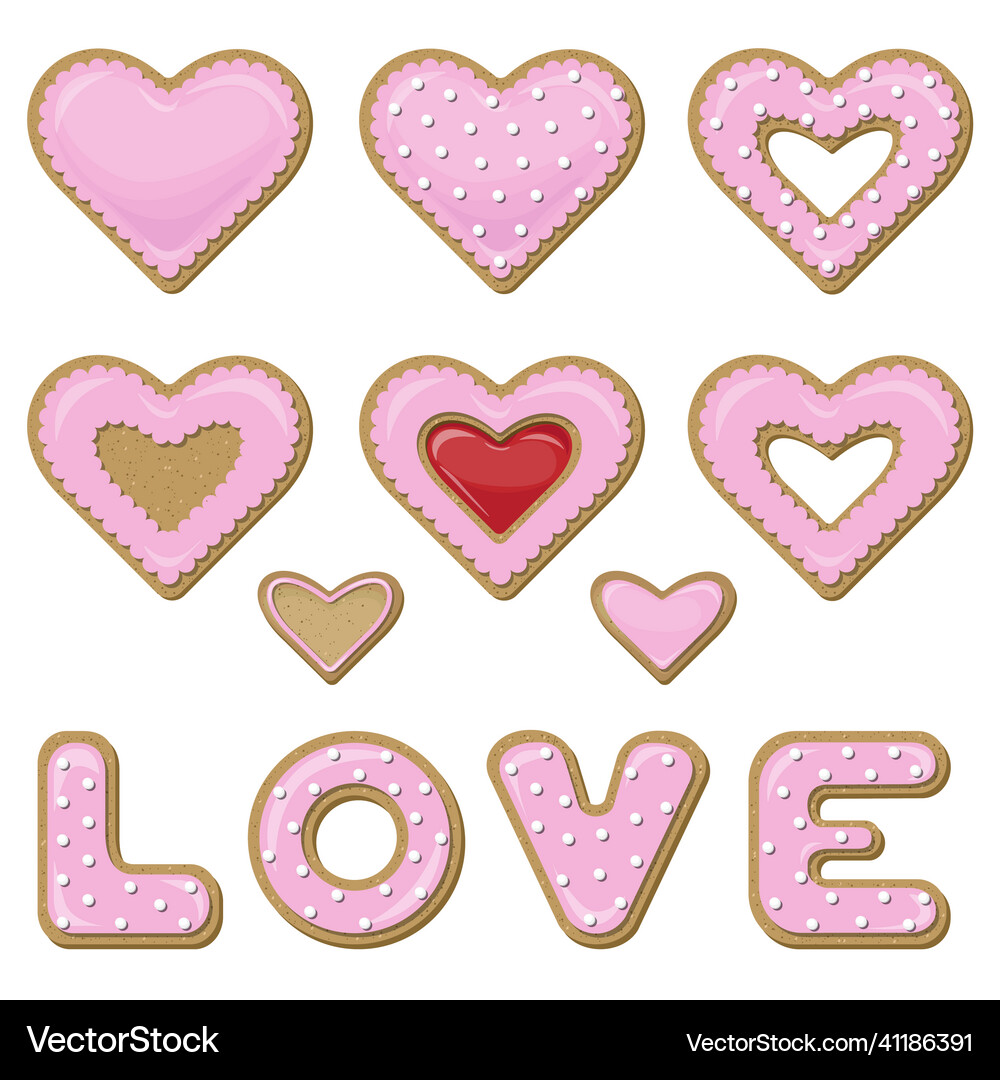 Elegant pink cookies Royalty Free Vector Image