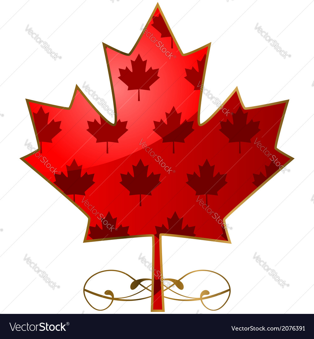 Fancy maple leaf Royalty Free Vector Image - VectorStock