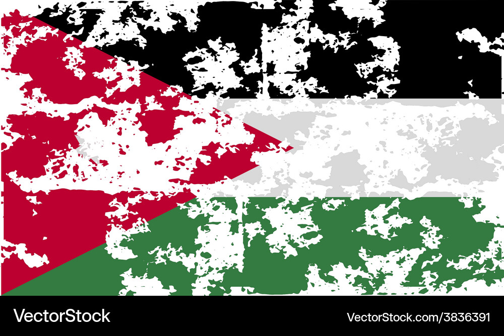 Flag of jordan with old texture Royalty Free Vector Image