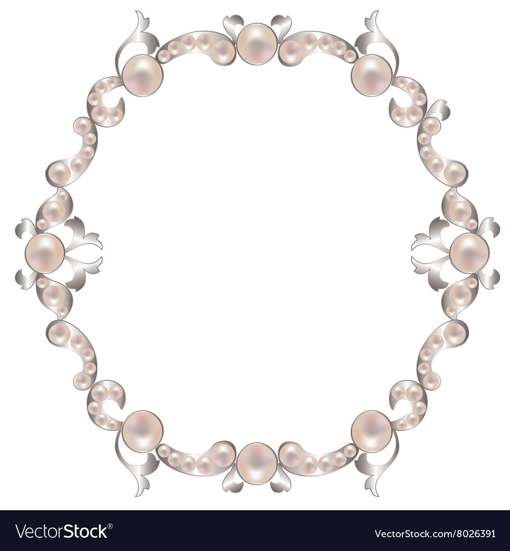 Frame with pearls Royalty Free Vector Image - VectorStock