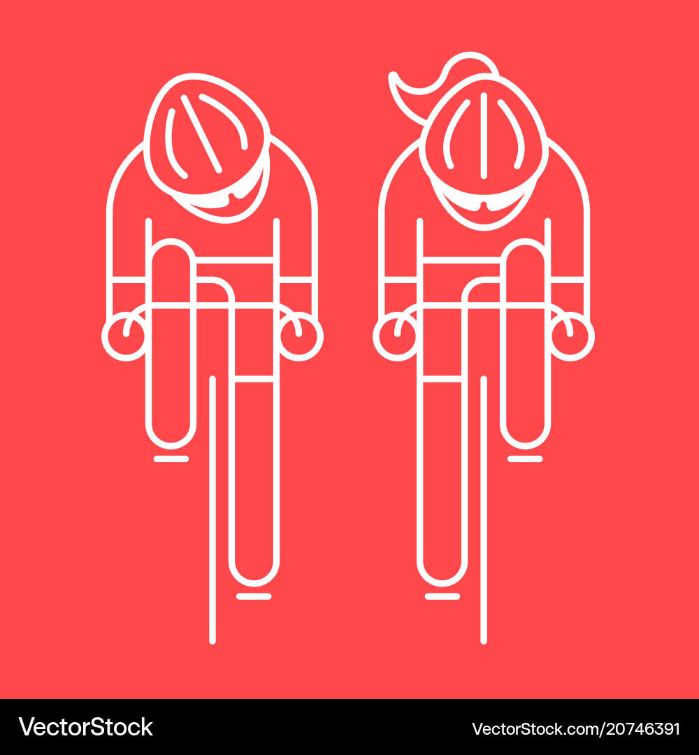 Modern cyclist from front view Royalty Free Vector Image