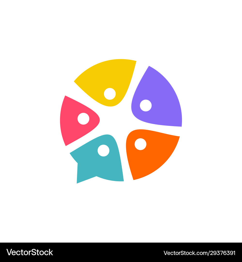 People family together human unity chat bubble Vector Image