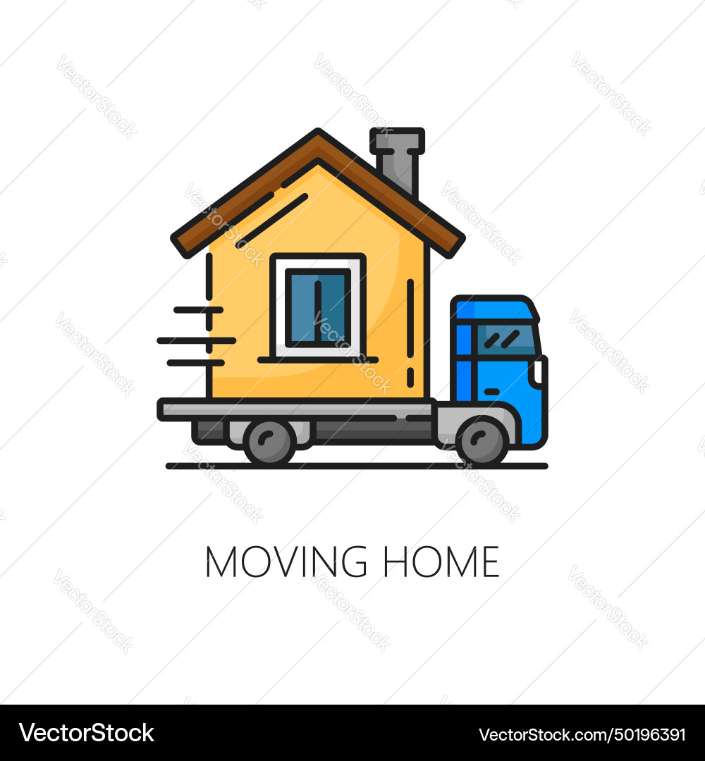 Real estate house movement service linear icon Vector Image